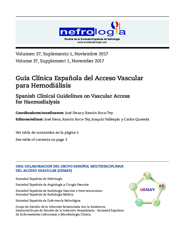 (PDF) Spanish Clinical Guidelines on Vascular Access for Haemodialysis ...
