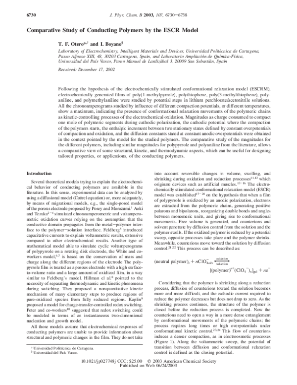 (PDF) Comparative Study of Conducting Polymers by the ESCR Model