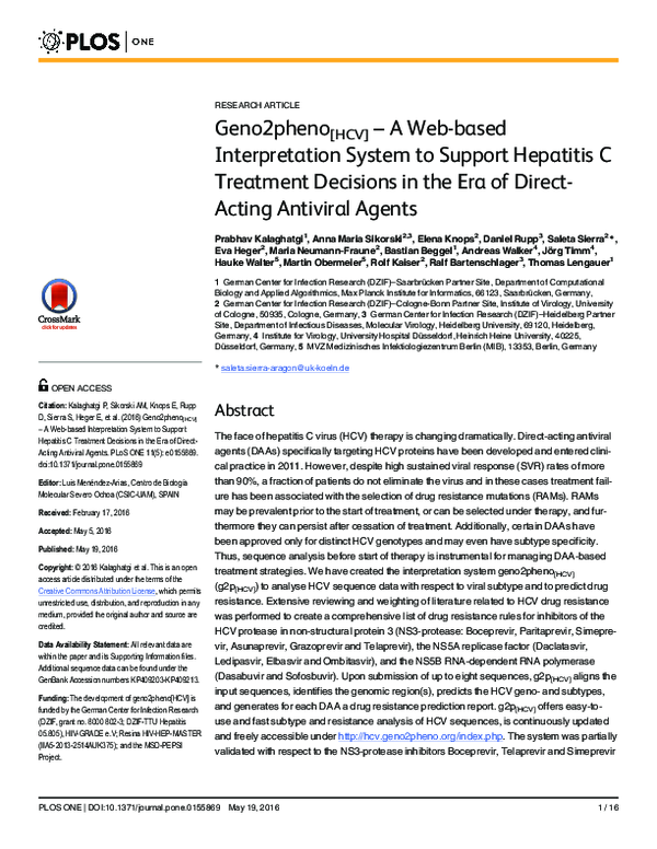 (PDF) Geno2pheno[HCV] – A Web-based Interpretation System to Support Hepatitis C Treatment ...