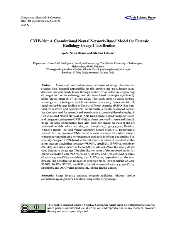 (PDF) CVIP-Net: A Convolutional Neural Network-Based Model for Forensic Radiology Image ...