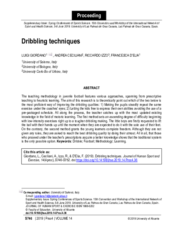 (PDF) Dribbling techniques