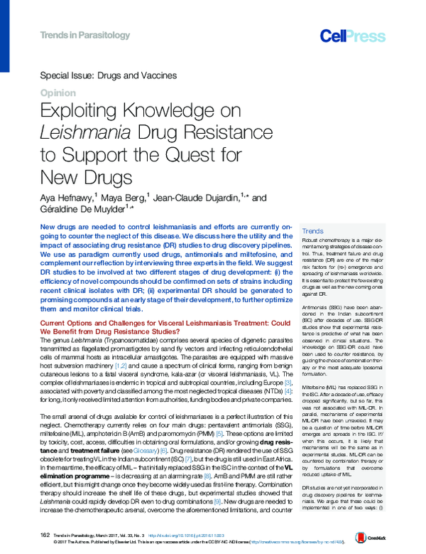 (PDF) Exploiting Knowledge on Leishmania Drug Resistance to Support the Quest for New Drugs