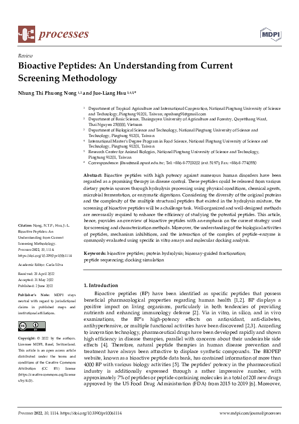 (PDF) Bioactive Peptides: An Understanding from Current Screening ...