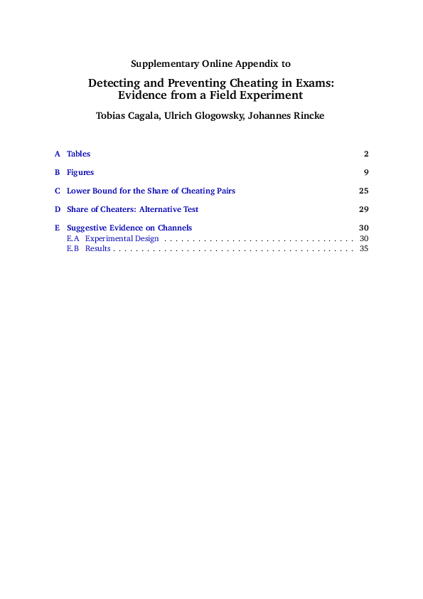(PDF) Detecting and Preventing Cheating in Exams: Evidence from a Field ...