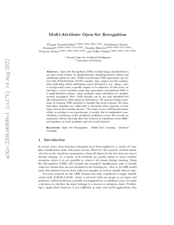 (PDF) Multi-Attribute Open Set Recognition