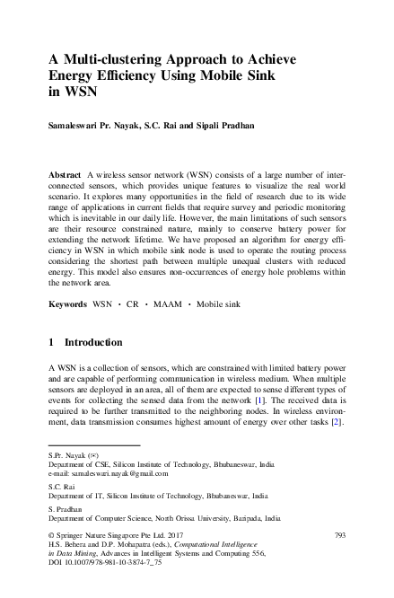 (PDF) A Multi-clustering Approach to Achieve Energy Efficiency Using ...