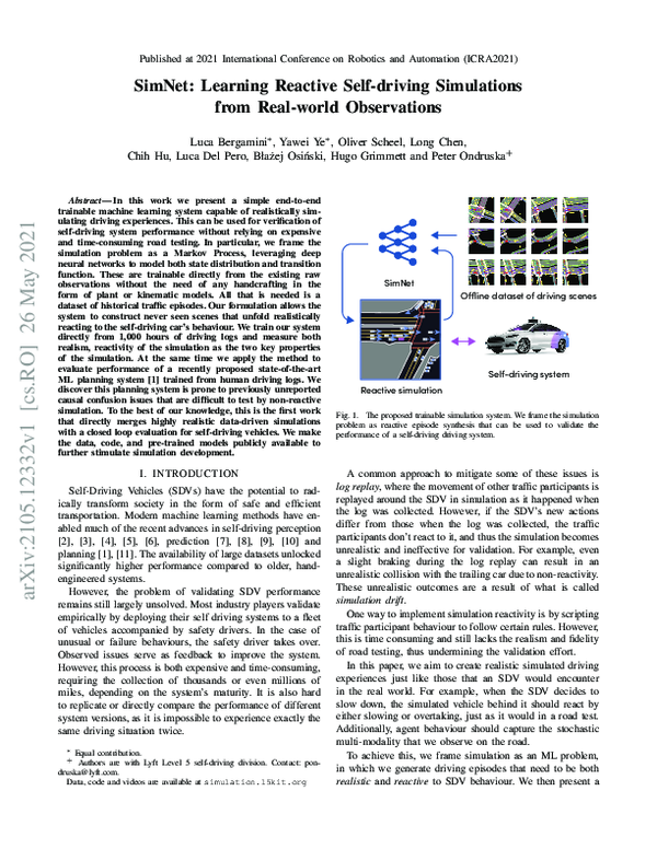 (PDF) SimNet: Learning Reactive Self-driving Simulations from Real ...