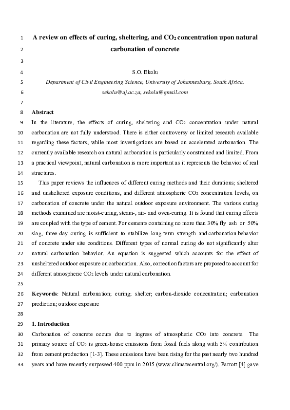 (PDF) A review on effects of curing, sheltering, and CO2 concentration ...