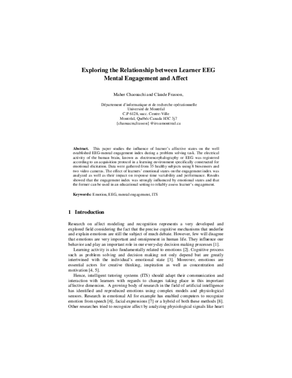 (PDF) Exploring the Relationship between Learner EEG Mental Engagement ...