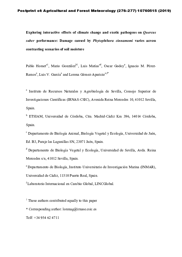 (PDF) Exploring interactive effects of climate change and exotic ...