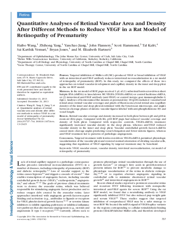 (PDF) Quantitative Analyses of Retinal Vascular Area and Density After ...