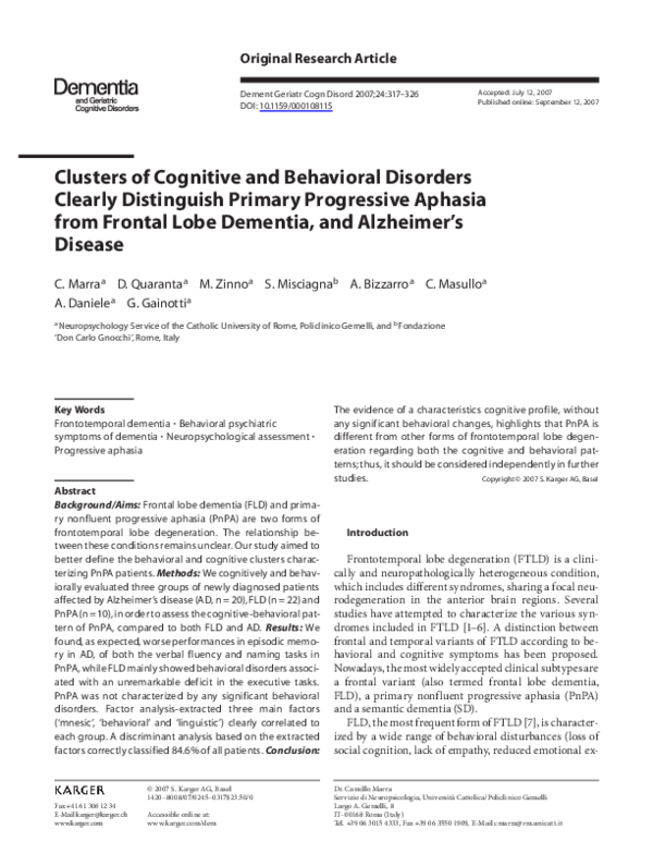 (PDF) Clusters of Cognitive and Behavioral Disorders Clearly ...