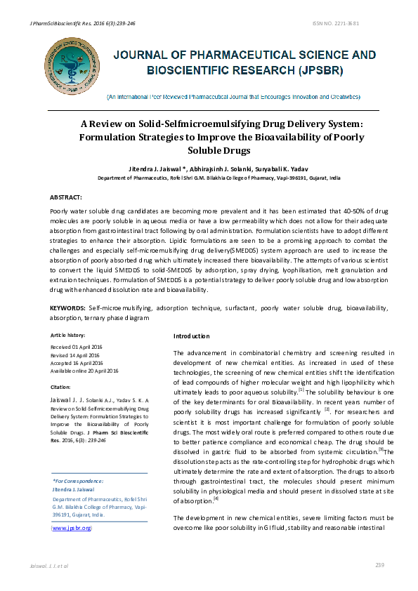 (PDF) A Review on Solid-Selfmicroemulsifying Drug Delivery System ...