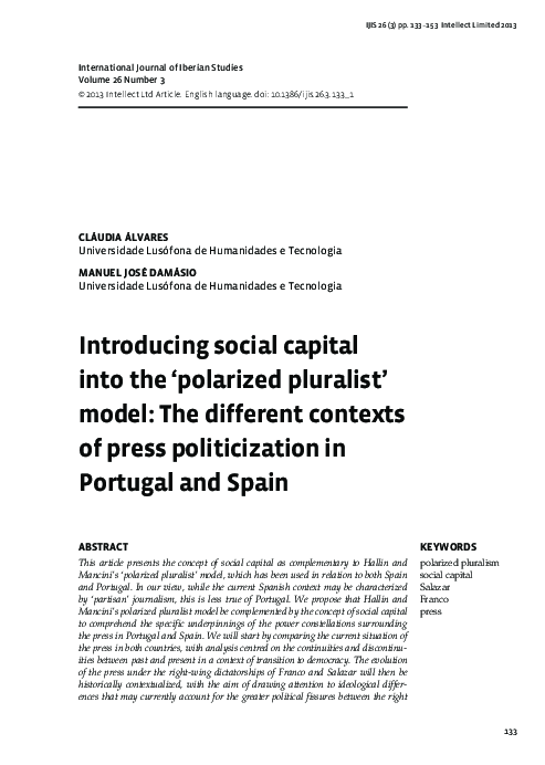 (PDF) Introducing social capital into the ‘polarized pluralist’ model ...