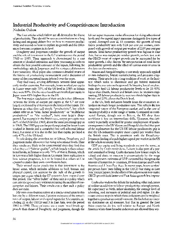 (PDF) Industrial Productivity and Competitiveness: Introduction