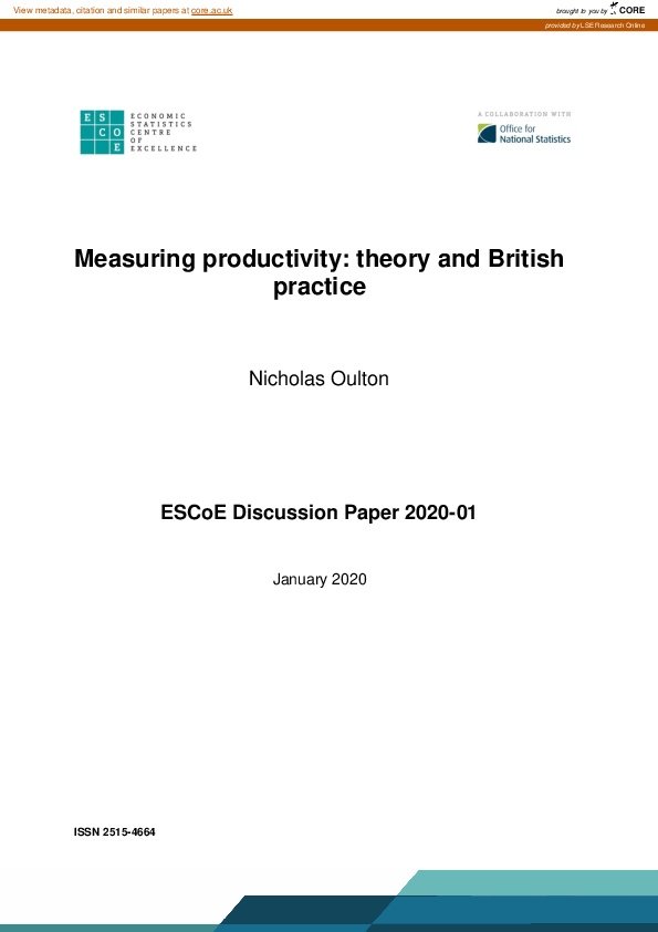 (PDF) Measuring Productivity: theory and British practice