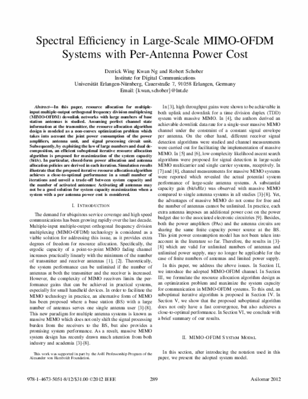 Pdf Optimizing Spectral Efficiency In Mimo Ofdm