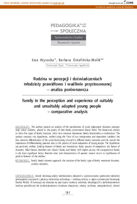 (PDF) Family in the perception and experience of suitably and ...