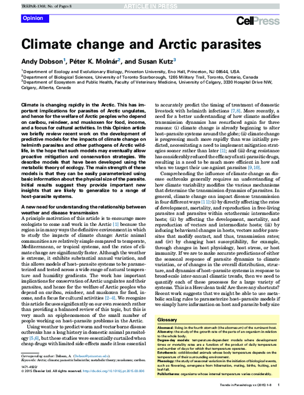 (PDF) Climate change and Arctic parasites
