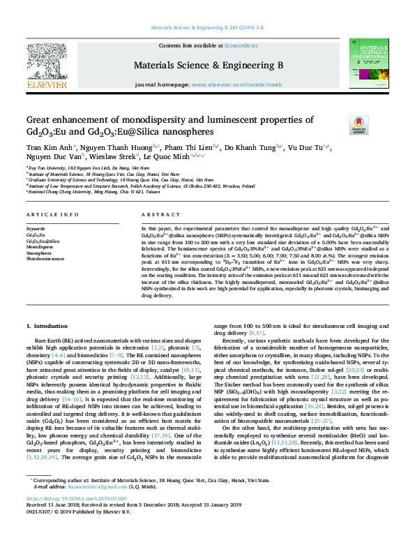 (PDF) Great enhancement of monodispersity and luminescent properties of ...
