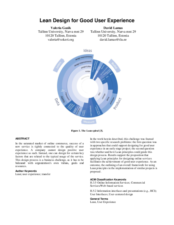 (PDF) Lean Design for Good User Experience