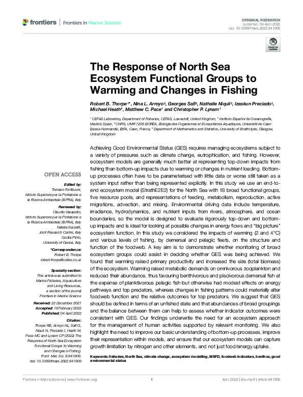 (PDF) The Response of North Sea Ecosystem Functional Groups to Warming ...