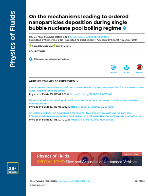 (PDF) On the mechanisms leading to ordered nanoparticles deposition during single bubble ...