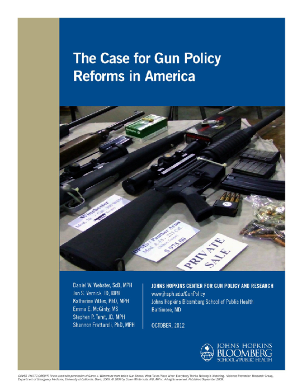 (PDF) The case for gun policy reforms in America