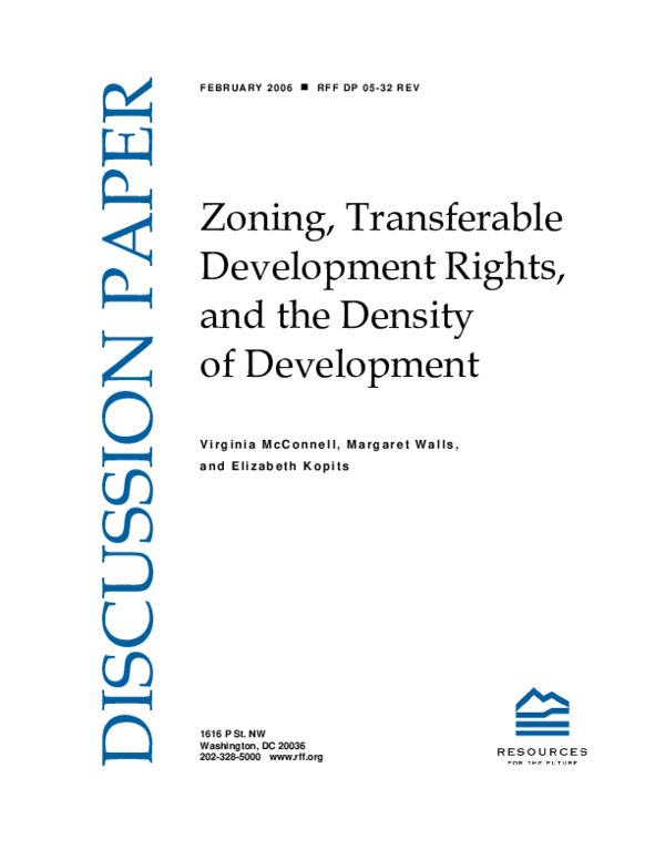 (PDF) Zoning, Transferable Development Rights, and the Density of ...