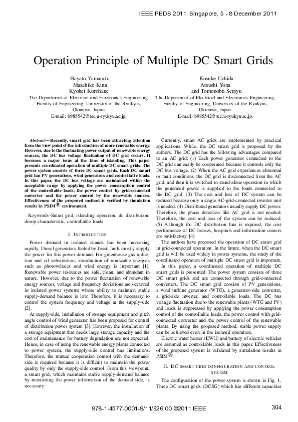 (PDF) Operation principle of multiple DC smart grids