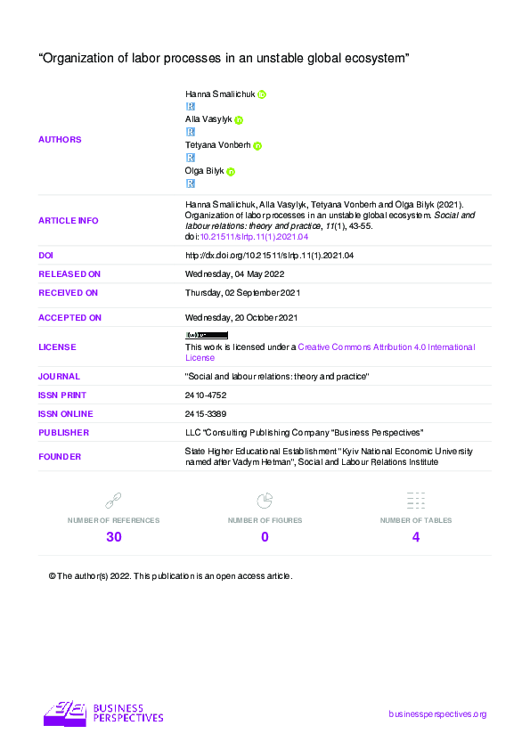 (PDF) Organization of labor processes in an unstable global ecosystem ...
