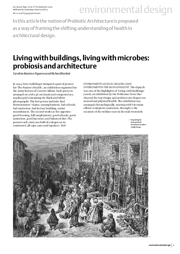 (PDF) Living with buildings, living with microbes: probiosis and ...