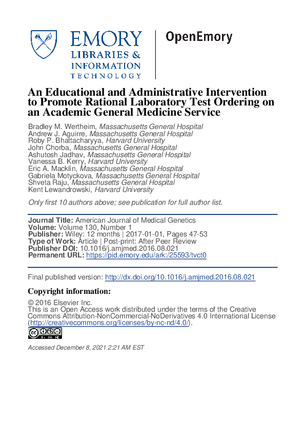(PDF) An Educational and Administrative Intervention to Promote ...
