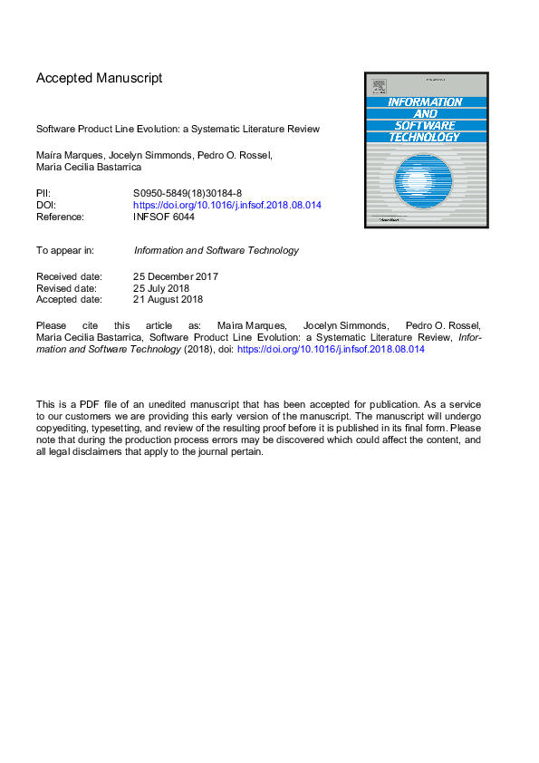 (PDF) Software product line evolution: A systematic literature review