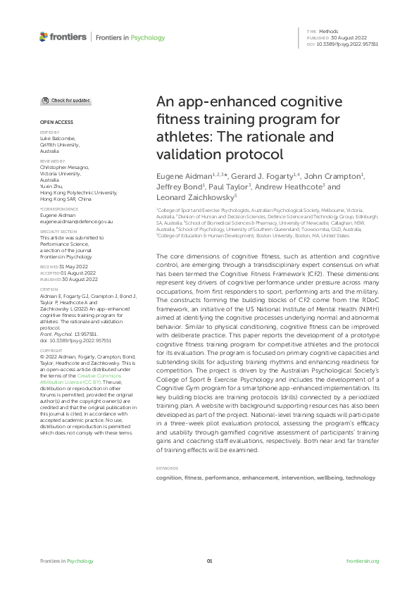 (PDF) An app-enhanced cognitive fitness training program for athletes ...