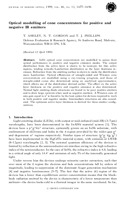 (PDF) Optical modelling of cone concentrators for positive and negative ...
