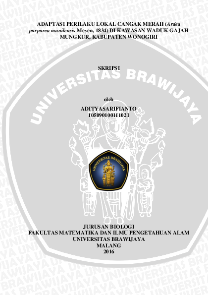 (PDF) Adaptasi Perilaku Lokal Cangak Merah (Ardea Purpurea Manilensis ...