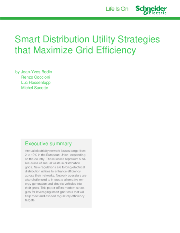 (PDF) Smart Distribution Utility Strategies that Maximize Grid Efficiency
