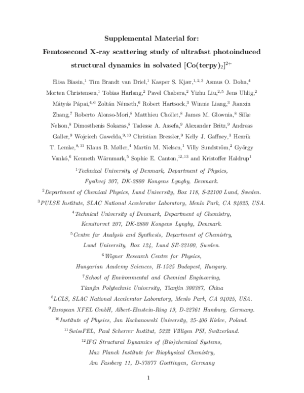 (PDF) Supplemental Material for : Femtosecond X-ray scattering study of ...