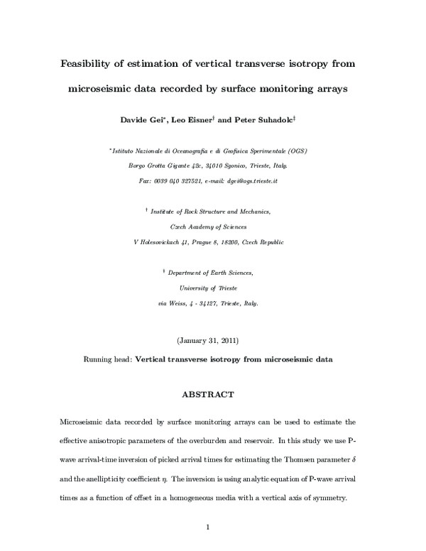 (PDF) Feasibility of estimating vertical transverse isotropy from ...