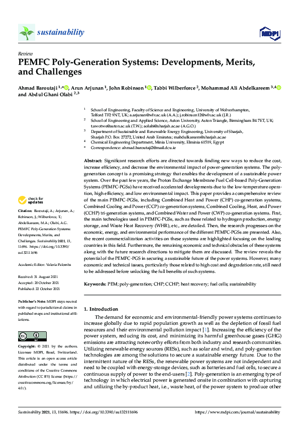 (PDF) PEMFC Poly-Generation Systems: Developments, Merits, and Challenges