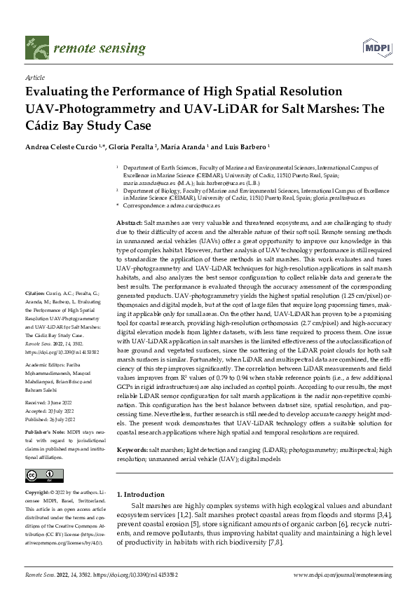 (PDF) Evaluating the Performance of High Spatial Resolution UAV ...