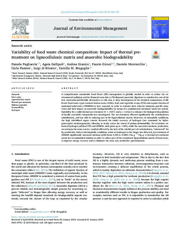 (PDF) Variability of food waste chemical composition: Impact of thermal ...