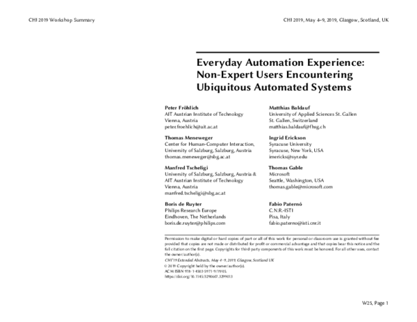 (PDF) Everyday Automation Experience
