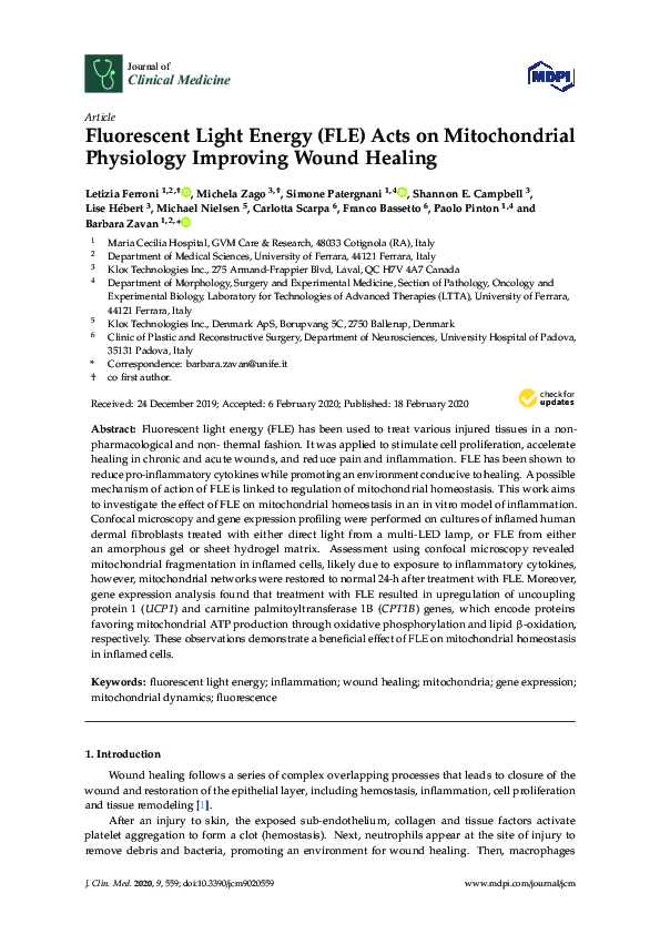 (PDF) Fluorescent Light Energy (FLE) Acts on Mitochondrial Physiology ...