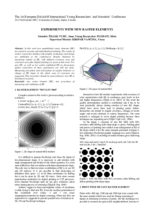 (PDF) Experiments With New Raster Elements | Silvio Plehati - Academia.edu