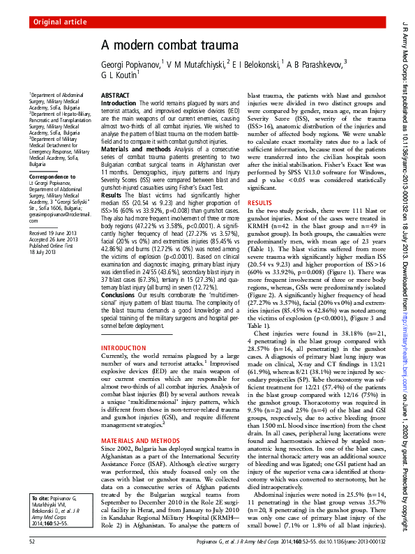 (PDF) A modern combat trauma