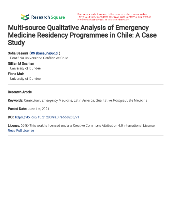 (PDF) Multi-source Qualitative Analysis of Emergency Medicine Residency ...
