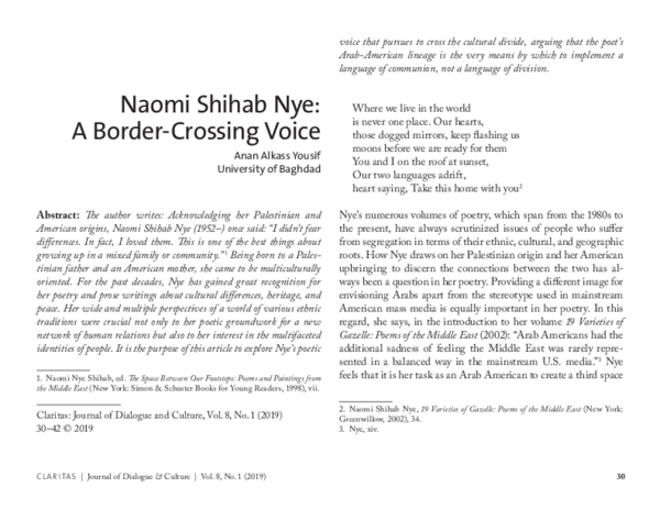 (PDF) Naomi Shihab Nye: A Border-Crossing Voice