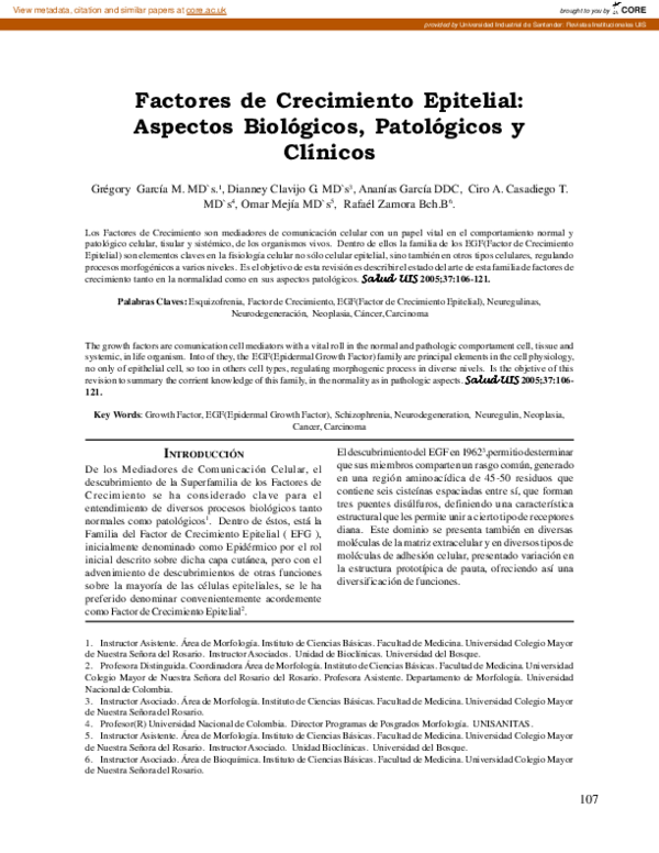 (PDF) Factores de crecimiento epitelial: aspectos biológicos ...